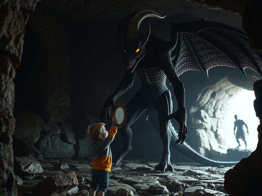 The child and the beast. - The child and the beast.