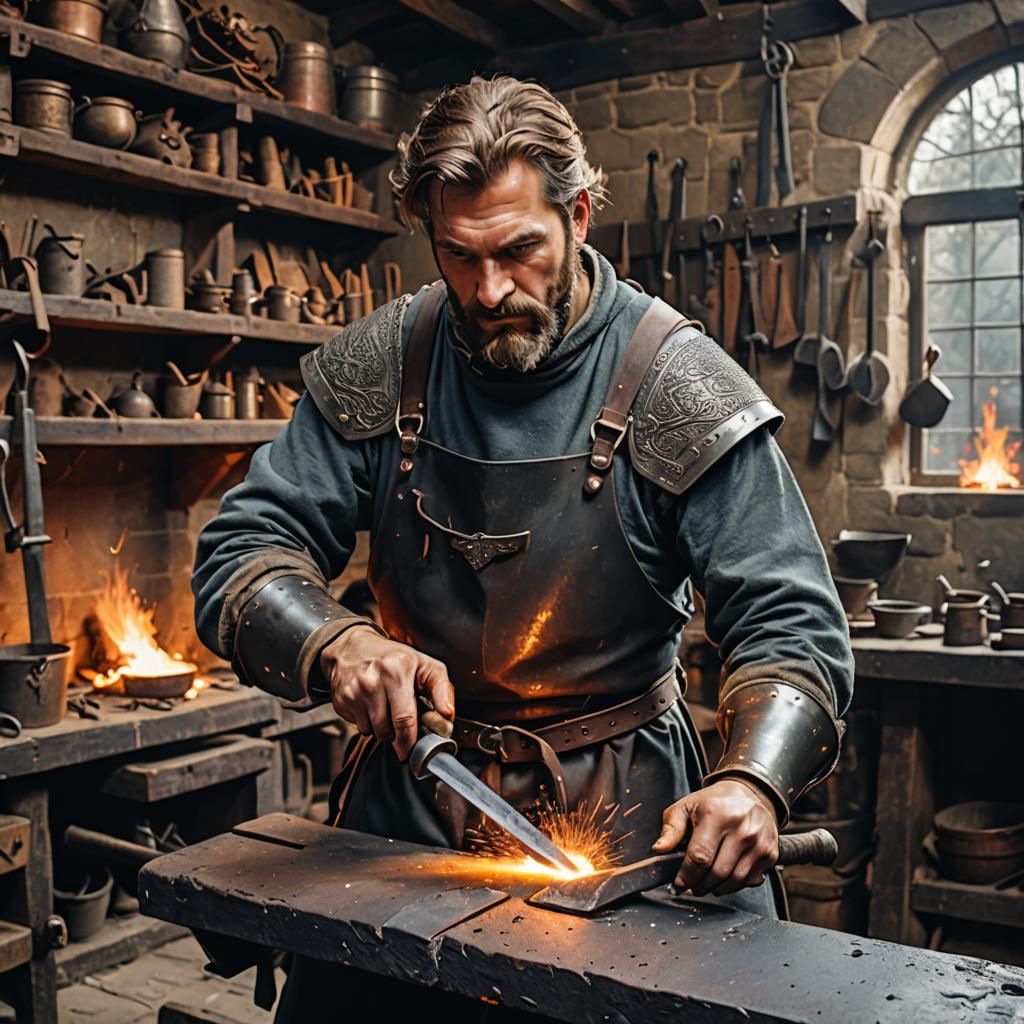 Medieval blacksmith - AI Generated Artwork - NightCafe Creator