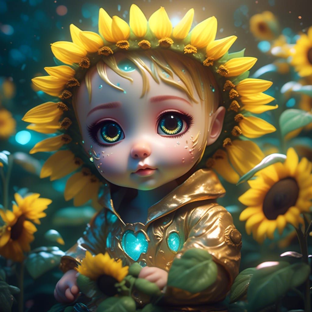 Chibi sunflower - AI Generated Artwork - NightCafe Creator