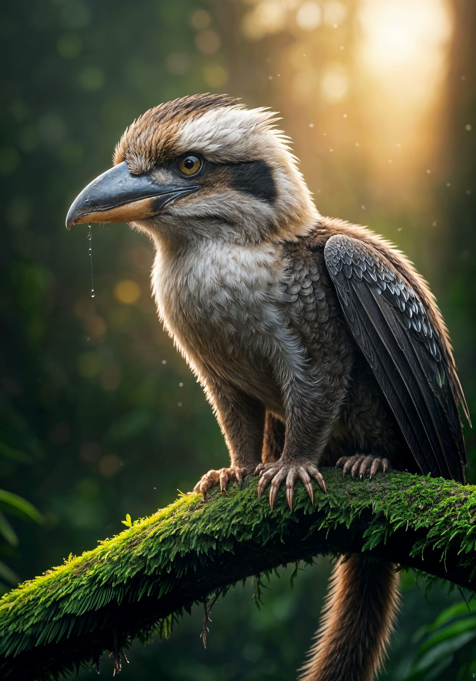 *Skyfang Glider*, a plausible animal hybrid of weasel-kookaburra,