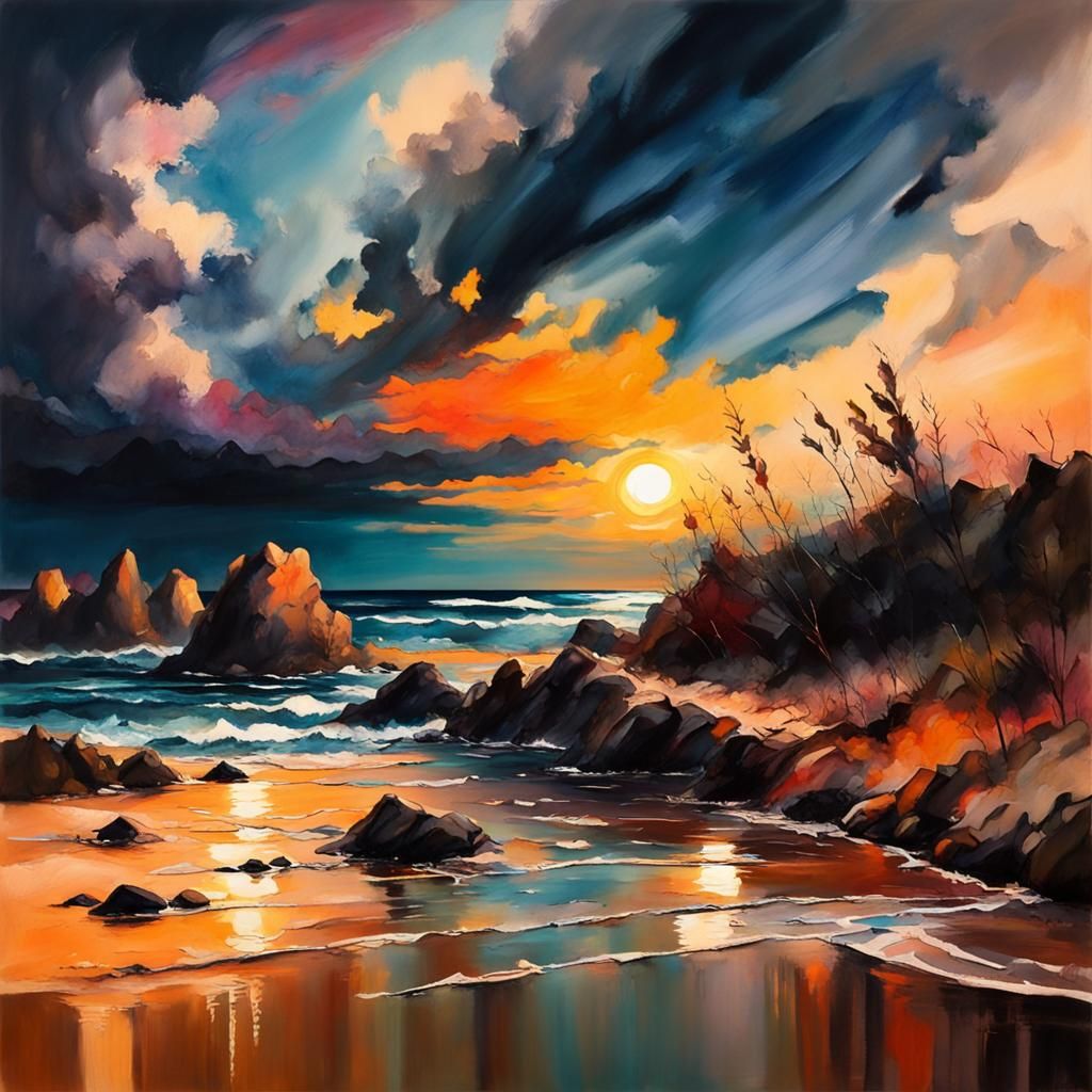 Stunning beach sunsets, dark allure and macabre elegance Distortion ...