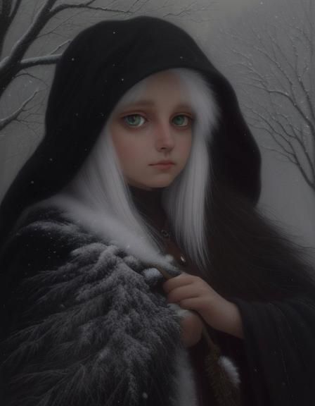 Canvas texture, Fine art oil painting. The Druids eyes comforted us ...