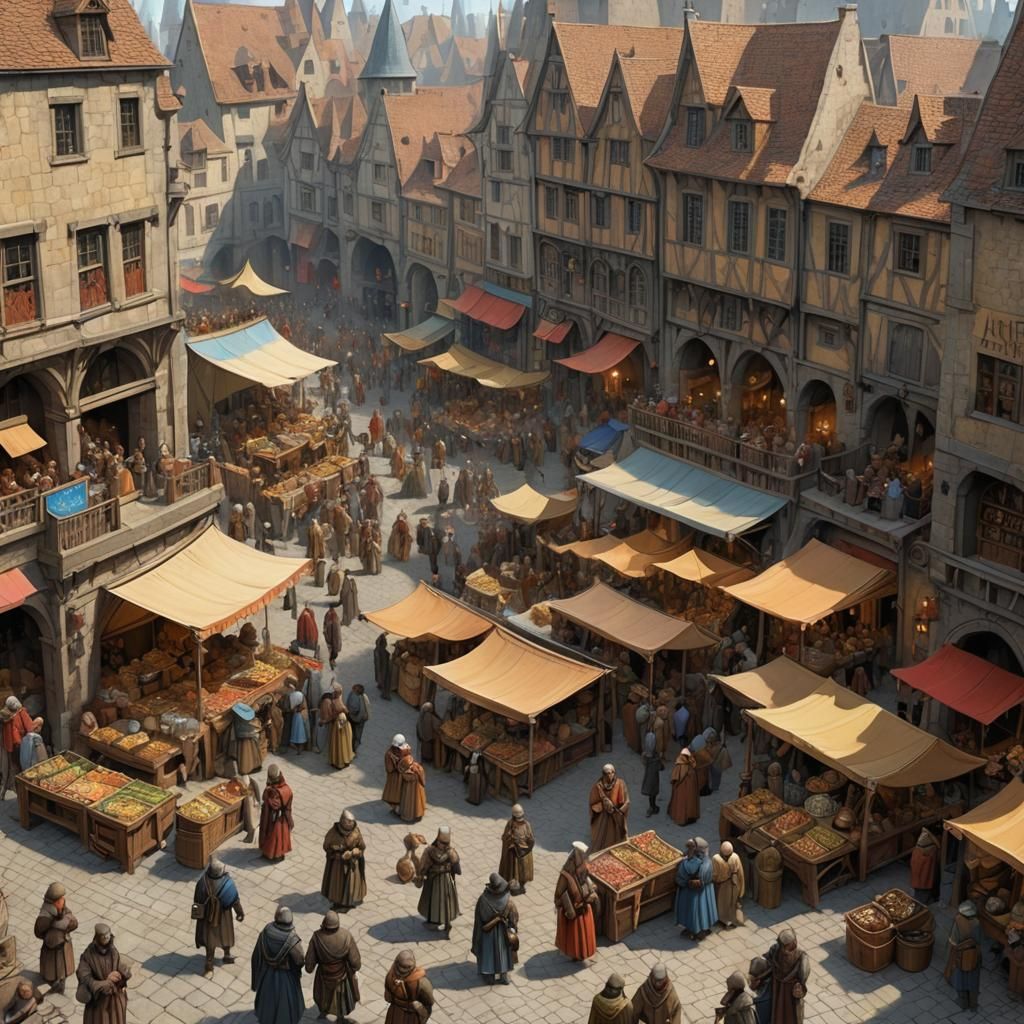 Medieval Market - AI Generated Artwork - NightCafe Creator