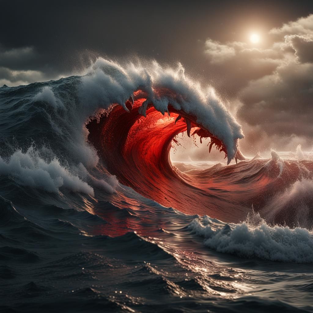 bloody ocean - AI Generated Artwork - NightCafe Creator