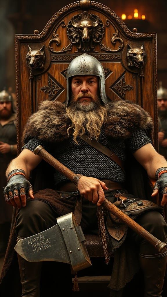 Viking King Harald Hardrada in Battle-Hardened War... - AI Art