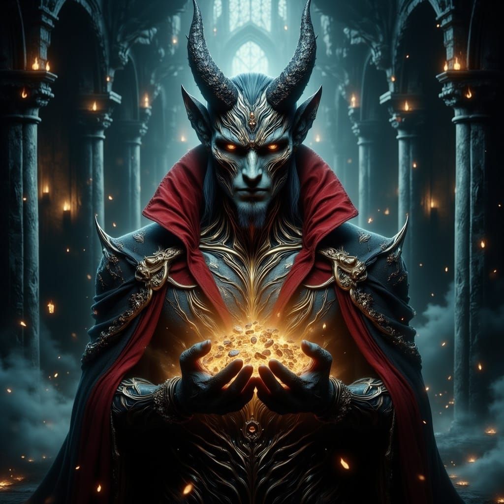 The devils due - Regal, Horned Devil with Golden Accents and...