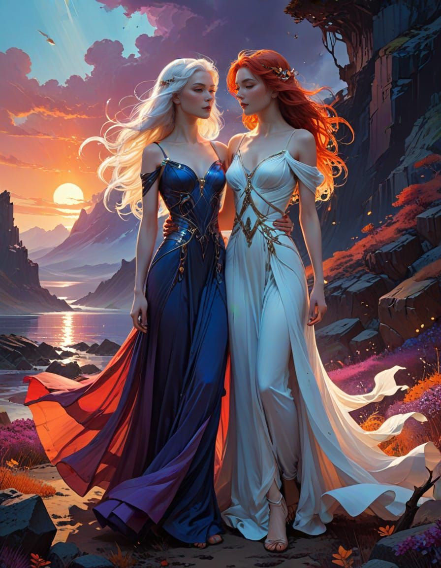When Fire and Ice Meet - Ethereal Goddesses in Hyper-Realist...