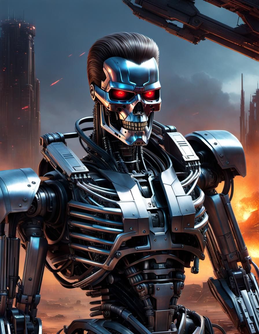 The real horror: Terminator with hair - AI Generated Artwork ...