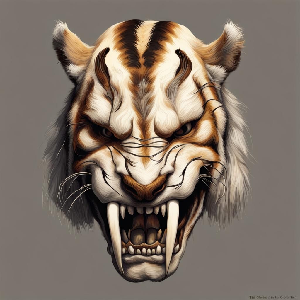 The skull of a Sabretooth Tiger - AI Generated Artwork - NightCafe Creator