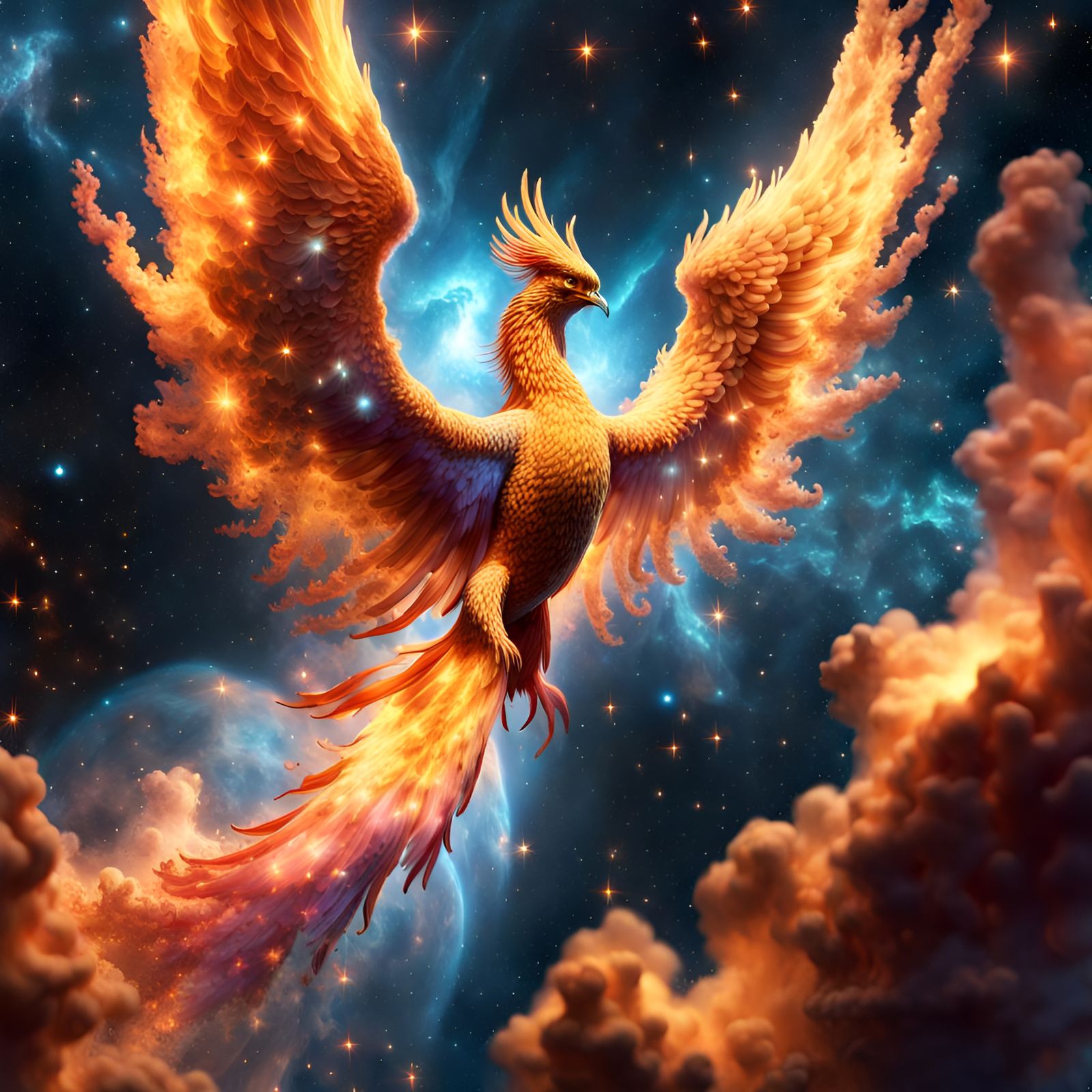 Cosmic Phoenix - AI Generated Artwork - NightCafe Creator