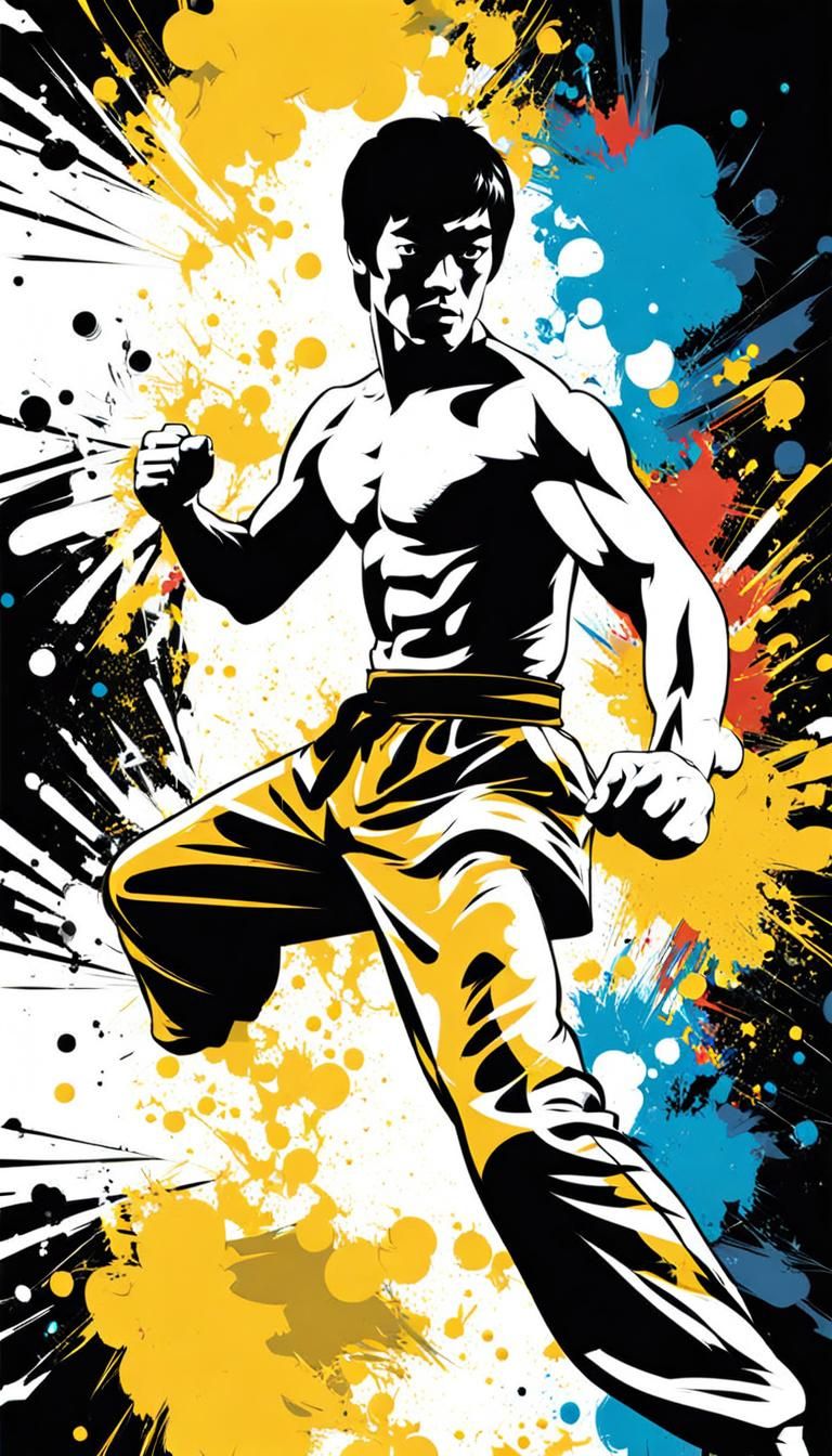 Bruce Lee Splash Art - AI Generated Artwork - NightCafe Creator