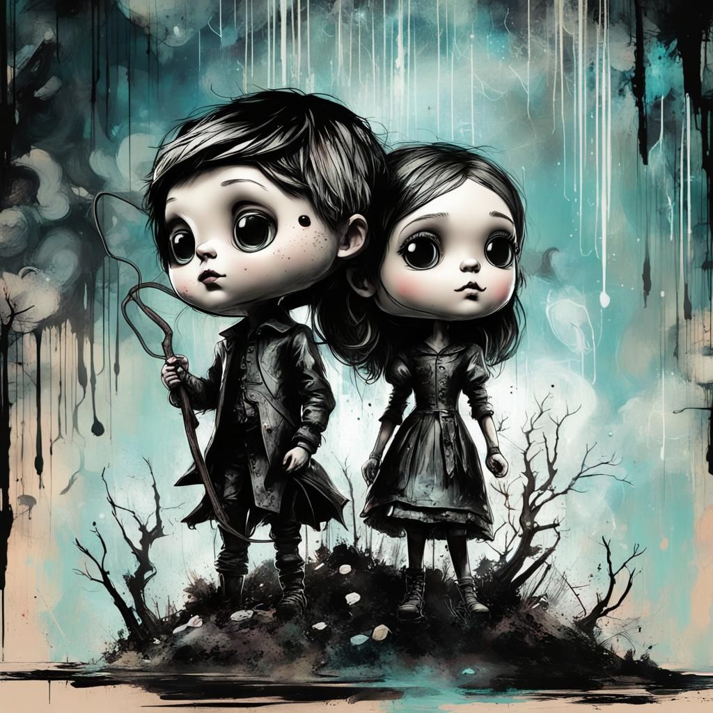Hansel and Gretel Bobbleheads - AI Generated Artwork - NightCafe Creator