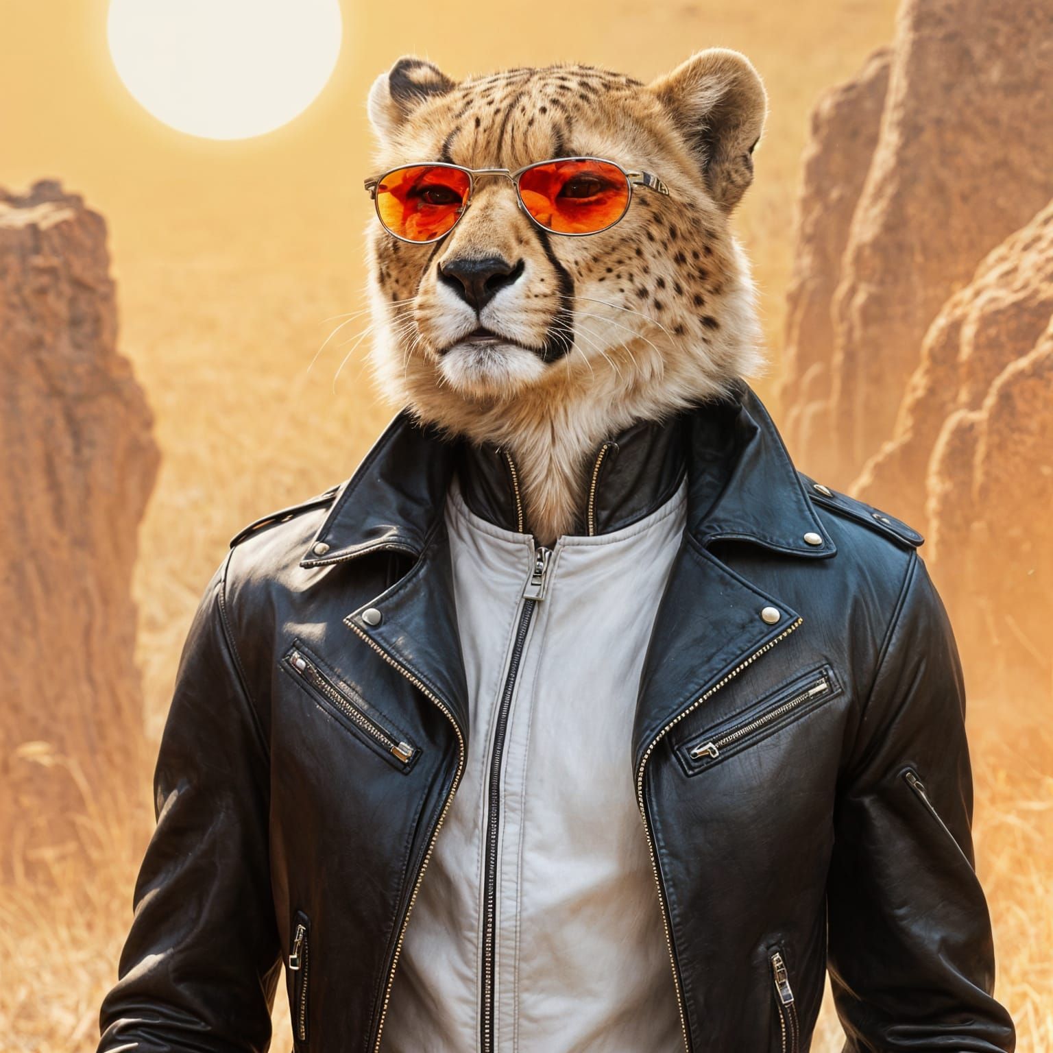 Cheetahs are too cool. - Cheetah in Cool Streetwear Strolls ...