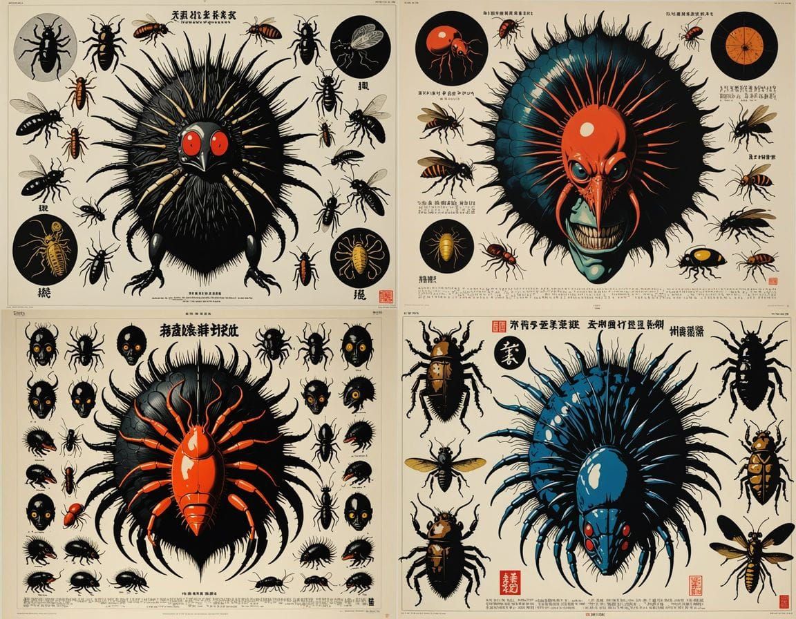 Grotesque 1960s Homunculus Horror in Minimalist Ja... - AI Art