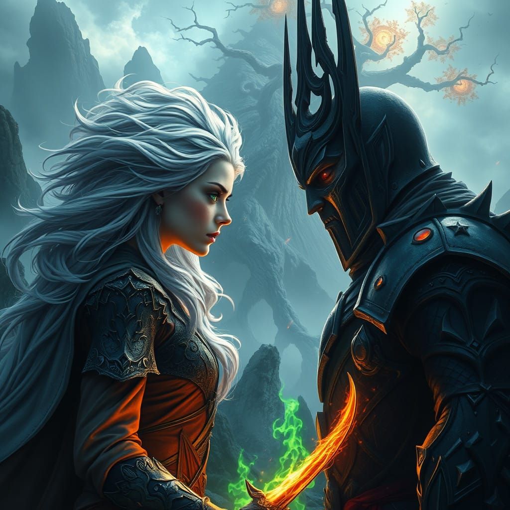 INTENSE STAREDOWN - Ethereal Sorceress Confronts Dark Knight...