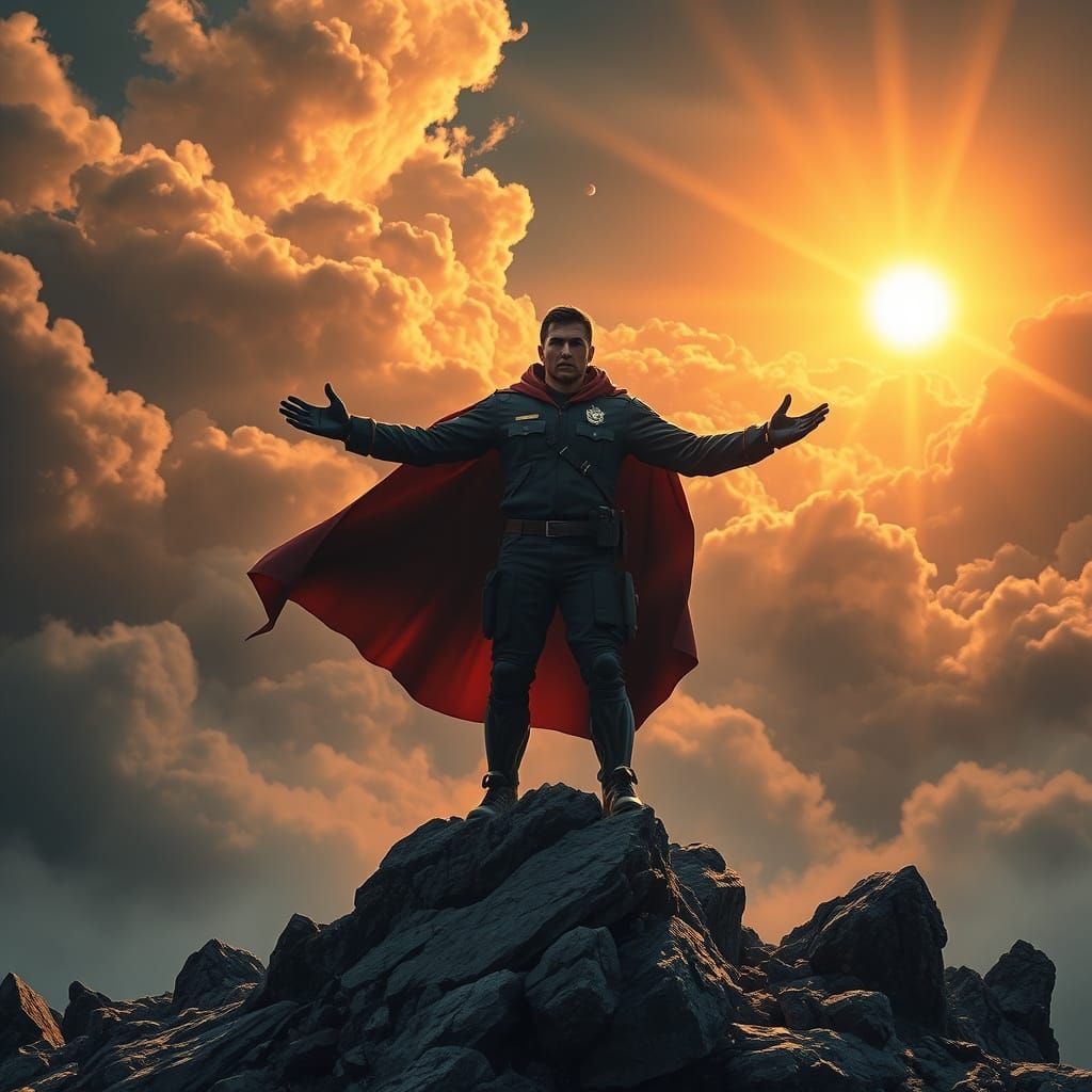 Epic Futuristic RCMP Officer Stands Resolute in Tu... - AI Art