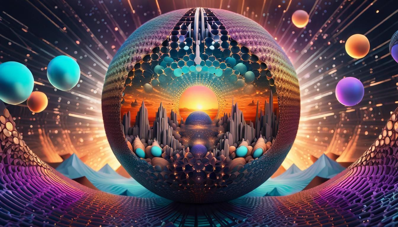 Geometric landmark in a mathematical landscape - AI Generated Artwork ...