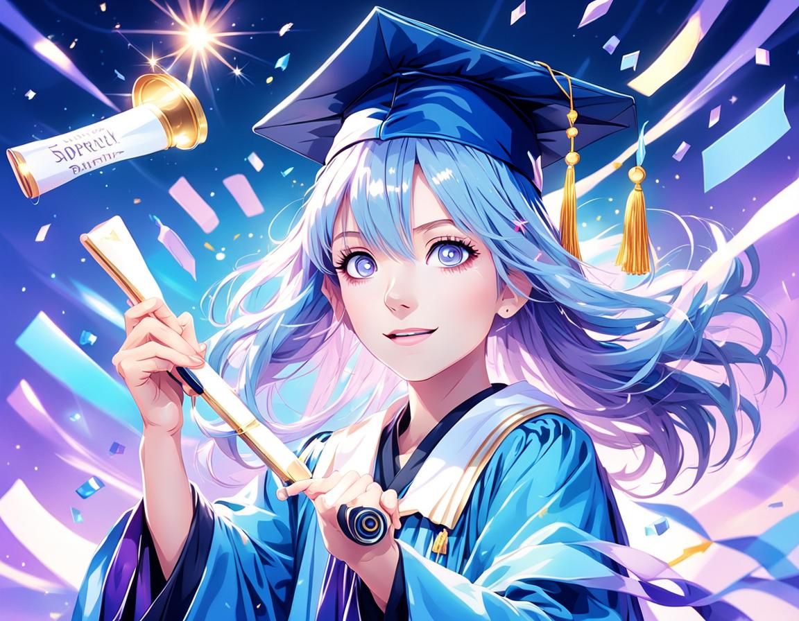 Graduation Anime Girl - AI Generated Artwork - NightCafe Creator