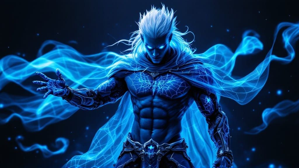 Ethereal DragonKin Warrior in Iridescent Armor - AI Art