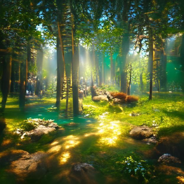 Sunlit sparkling forest beautifully lit Albert Bierstadt (7) [8K 3D 8k ...