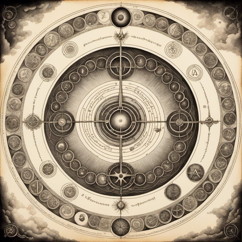 a drawing of a alchemical circle on a piece of paper, concept art, by Karel Štěch, satanic ...