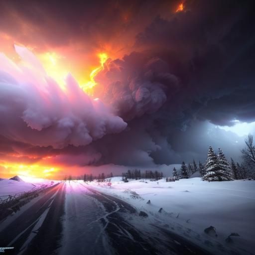 Angry weather: Aesthetic snow apocalypse:The howling wind blizzard that ...