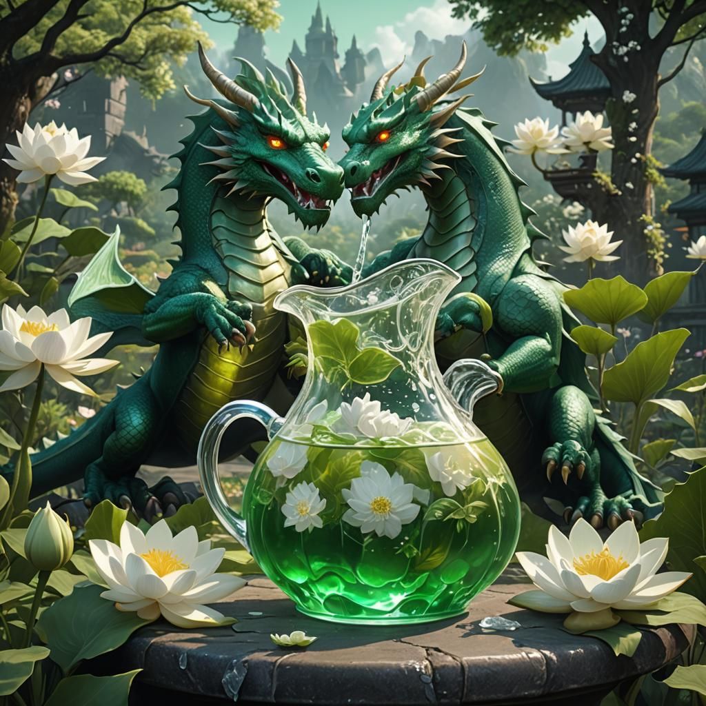 Green Dragon Iced Tea - AI Generated Artwork - NightCafe Creator