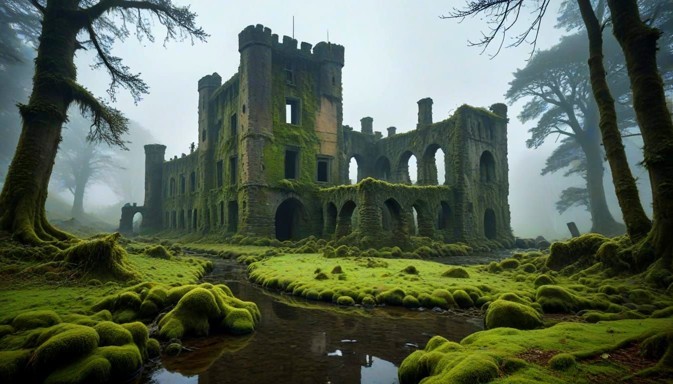 The Forgotten Castle - Misty Castle Ruins in a Verdant Lands...