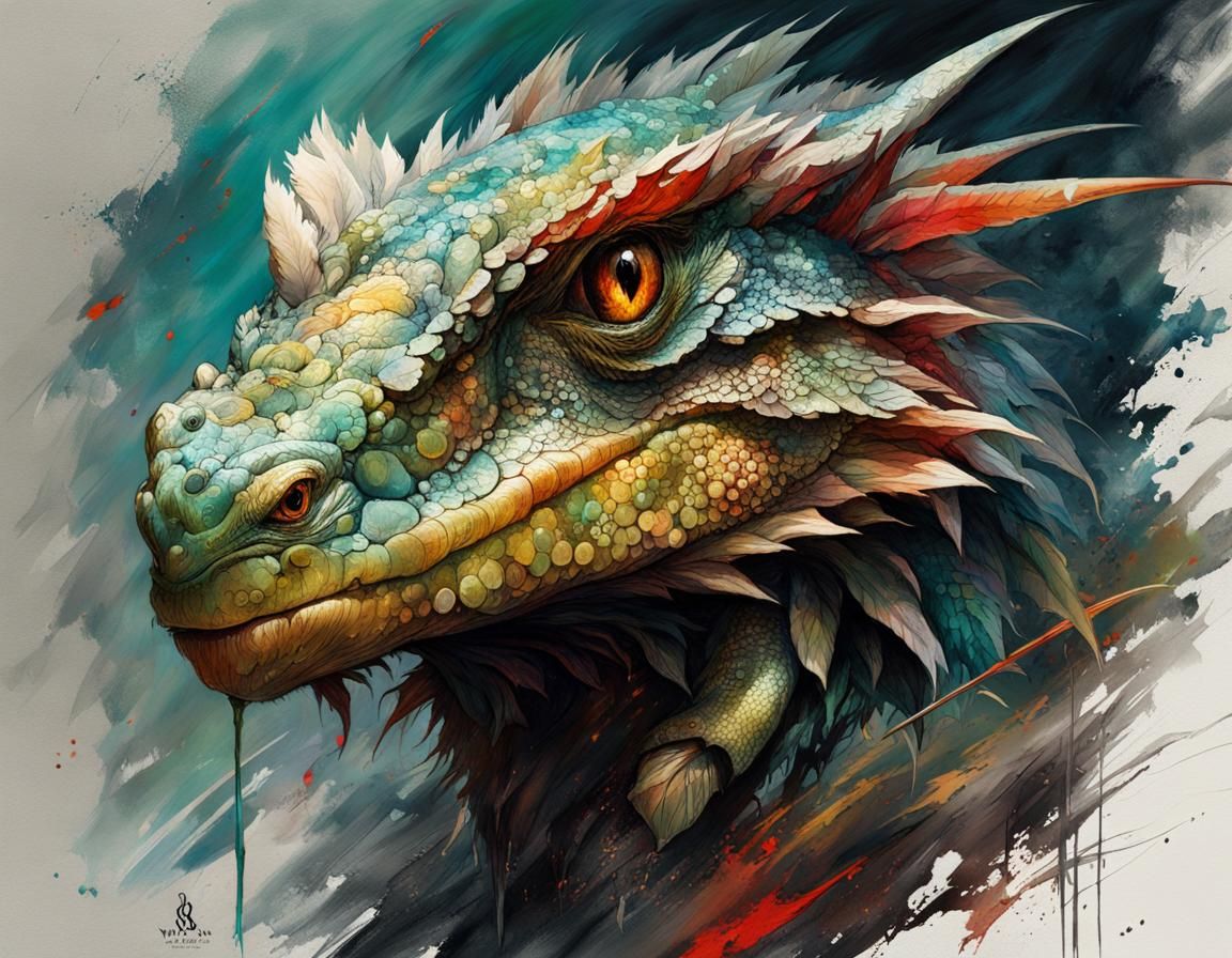 perfect basilisk, dark fantasy, intricate details, hyper detailed, Jean ...