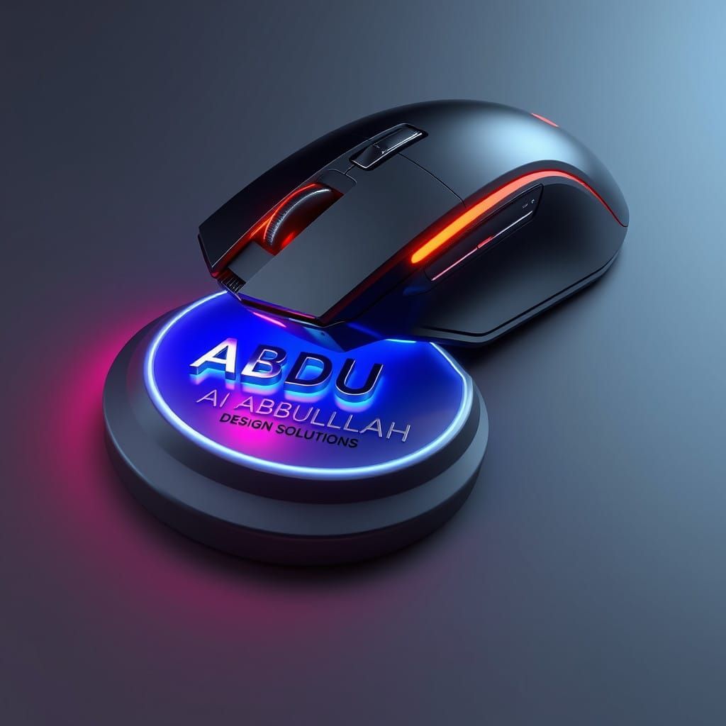 Sleek Futuristic Computer Mouse Icon with Glowing ... - AI Art