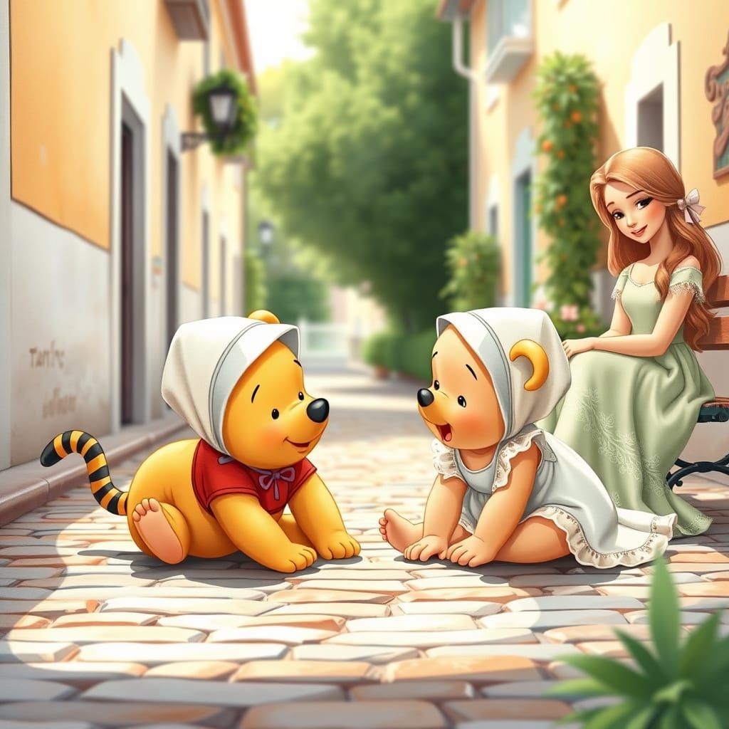 Whimsical Babies in Portuguese Charm - AI Art