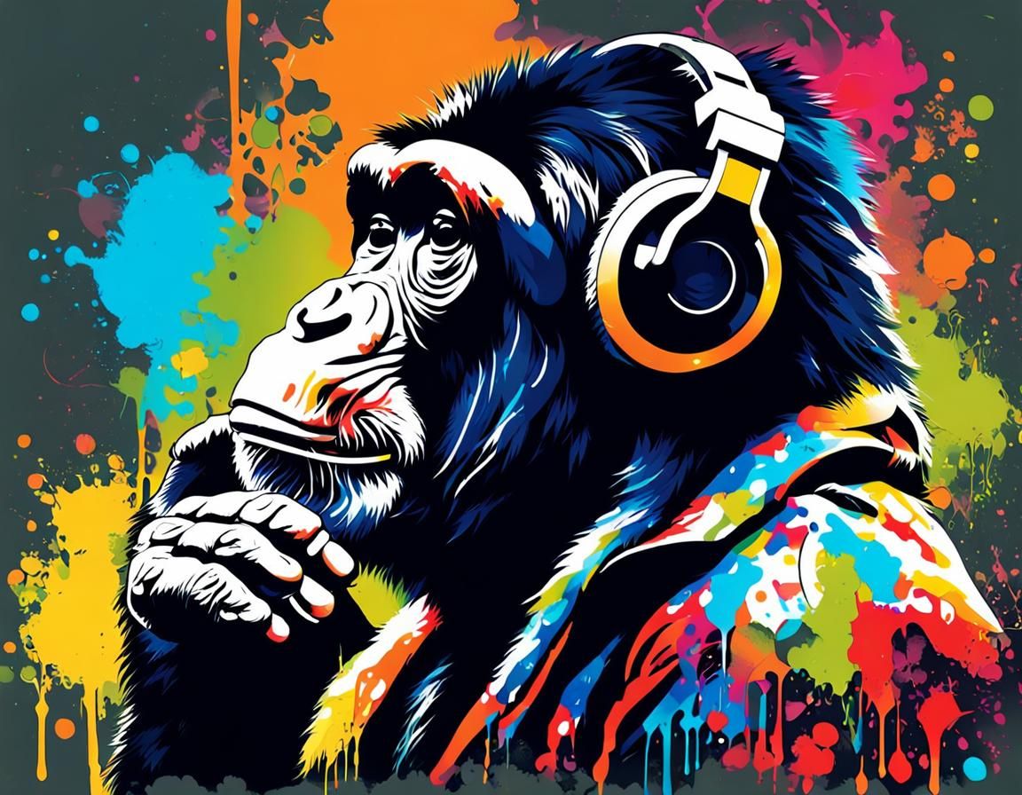 Thinking Chimp - AI Generated Artwork - NightCafe Creator
