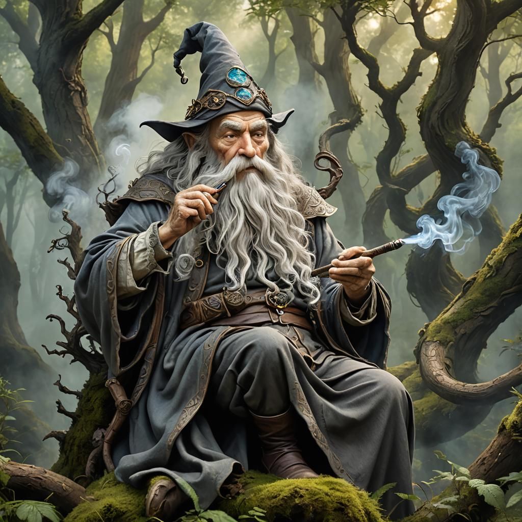 The mysterious grey wizard, - AI Generated Artwork - NightCafe Creator