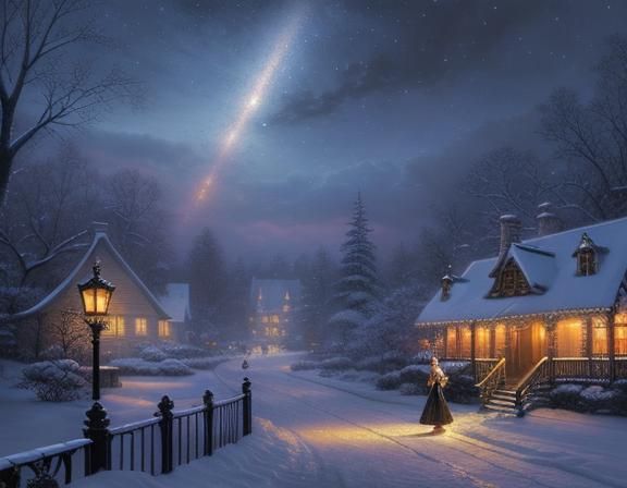 Thomas Kinkade: winter wonderland: beautiful: glittering snowflakes ...