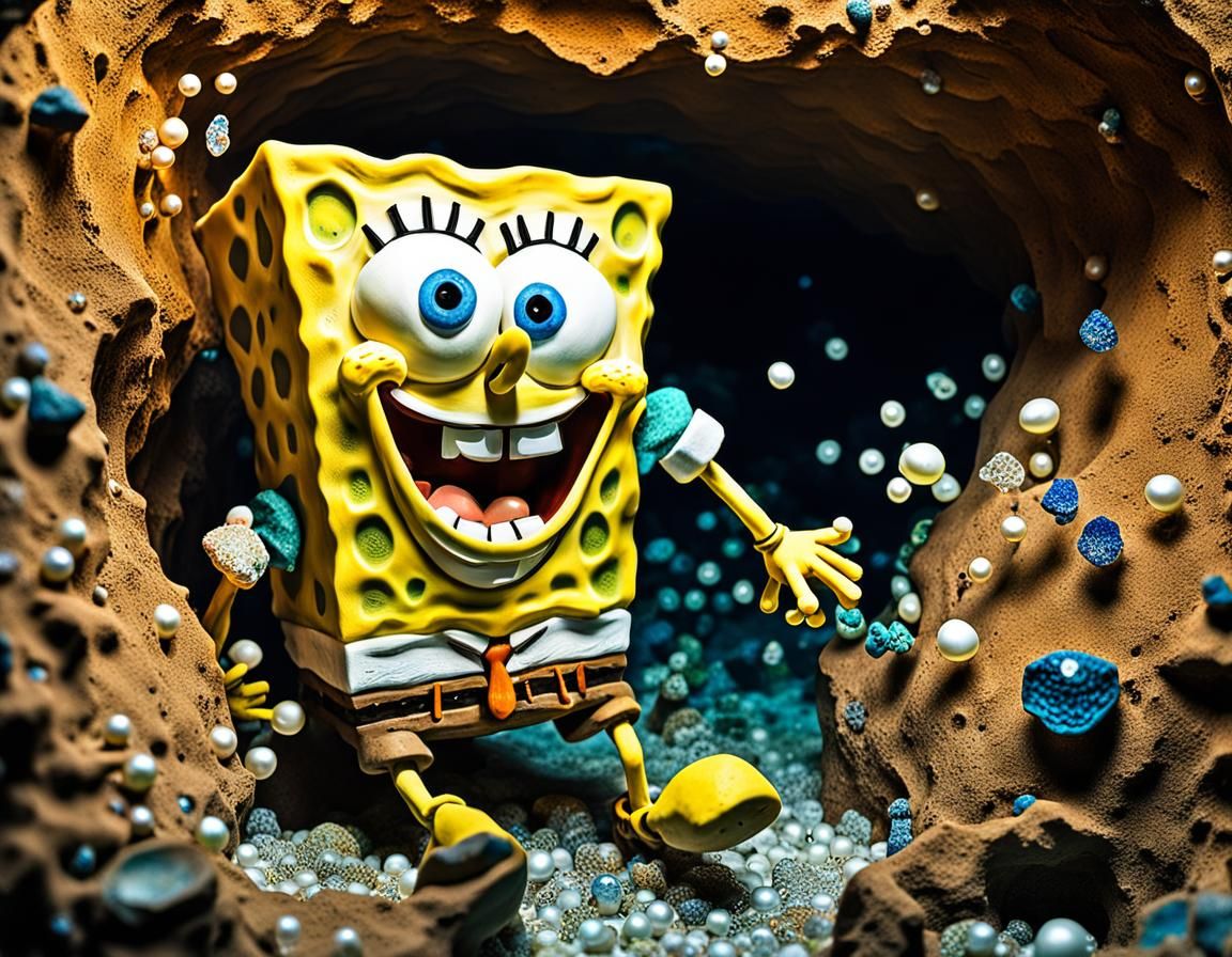 Clay Spongebob Tribute Cave 🧽👏 - AI Generated Artwork - NightCafe Creator