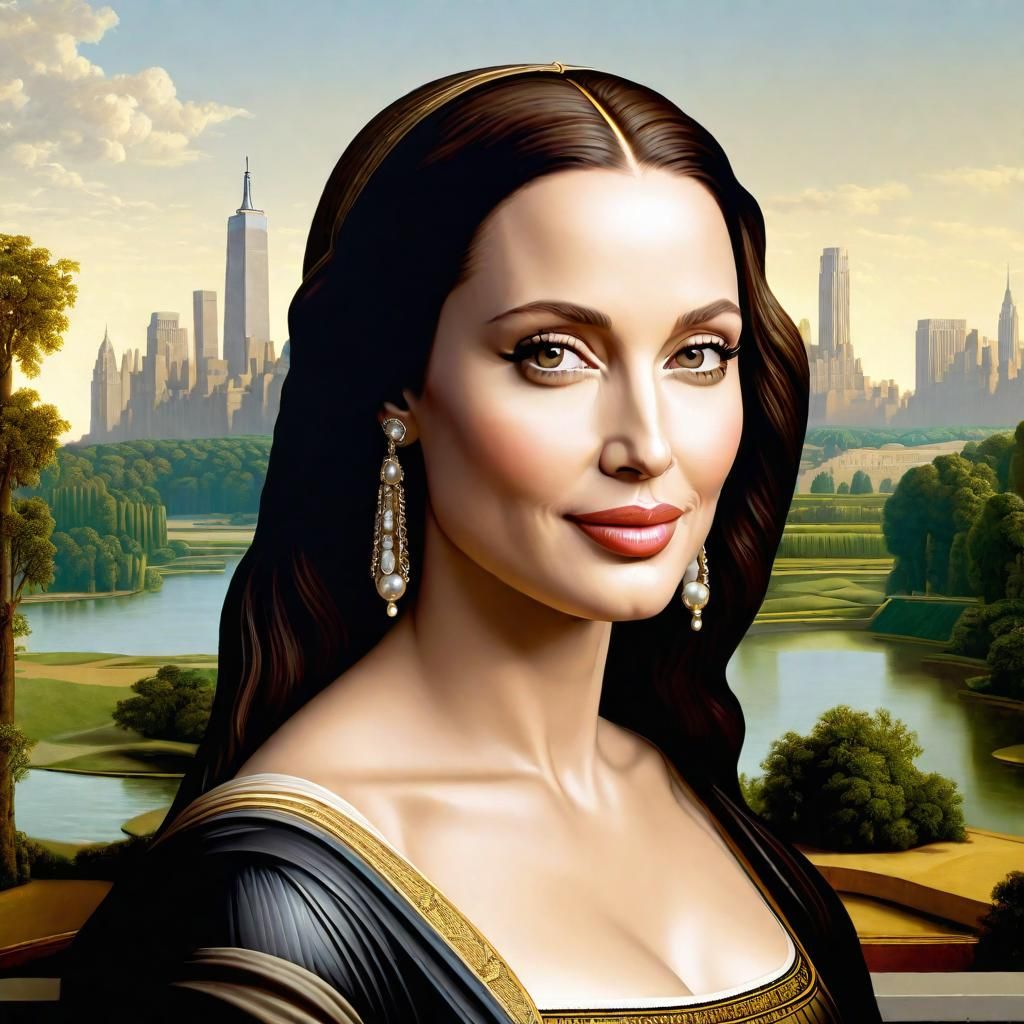 Mona Lisa - Angelina Jolie - AI Generated Artwork - NightCafe Creator