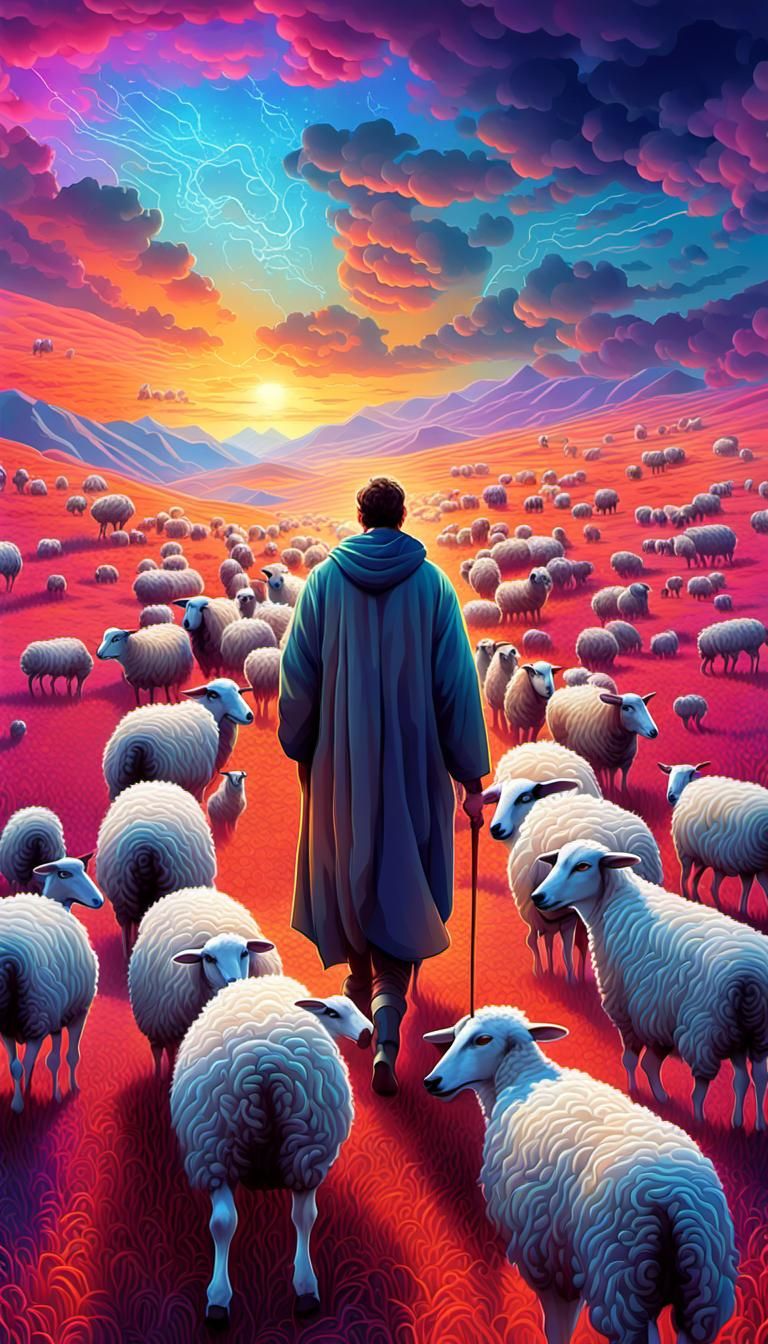 An immersive digital illustration featuring Cyber Shepherd guiding a ...