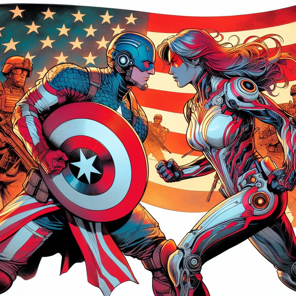 Mimicking the iconic scene from marvel comics between Ironman and ...