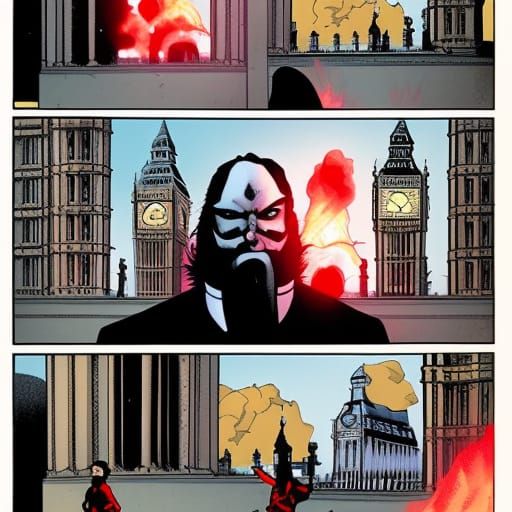 A supervillain called Red Sulphur attacks London, Big Ben, explosion ...