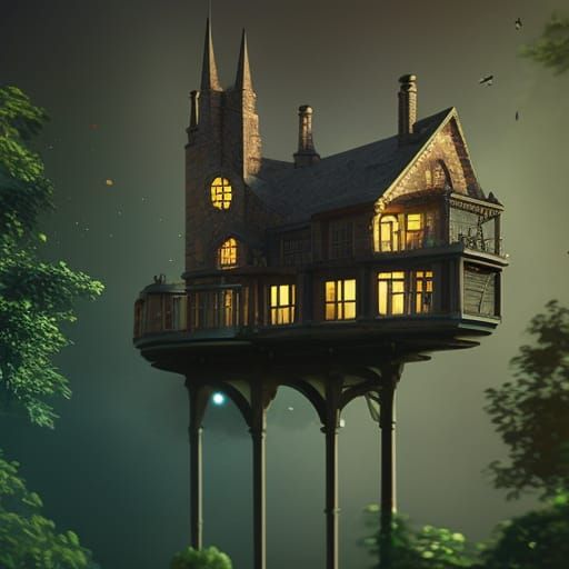 Harry Potter themed Treehouse - AI Generated Artwork - NightCafe Creator