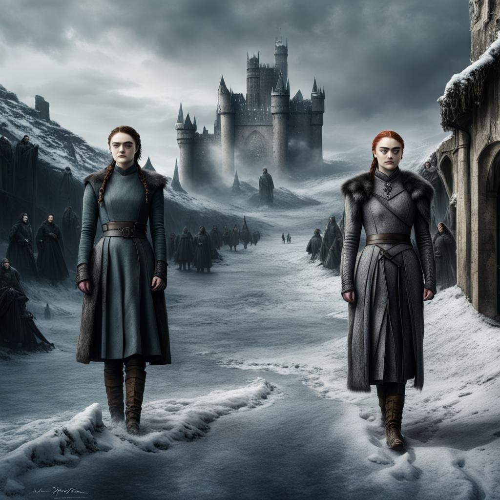 Arya and Sansa Stark (GOT) - AI Generated Artwork - NightCafe Creator