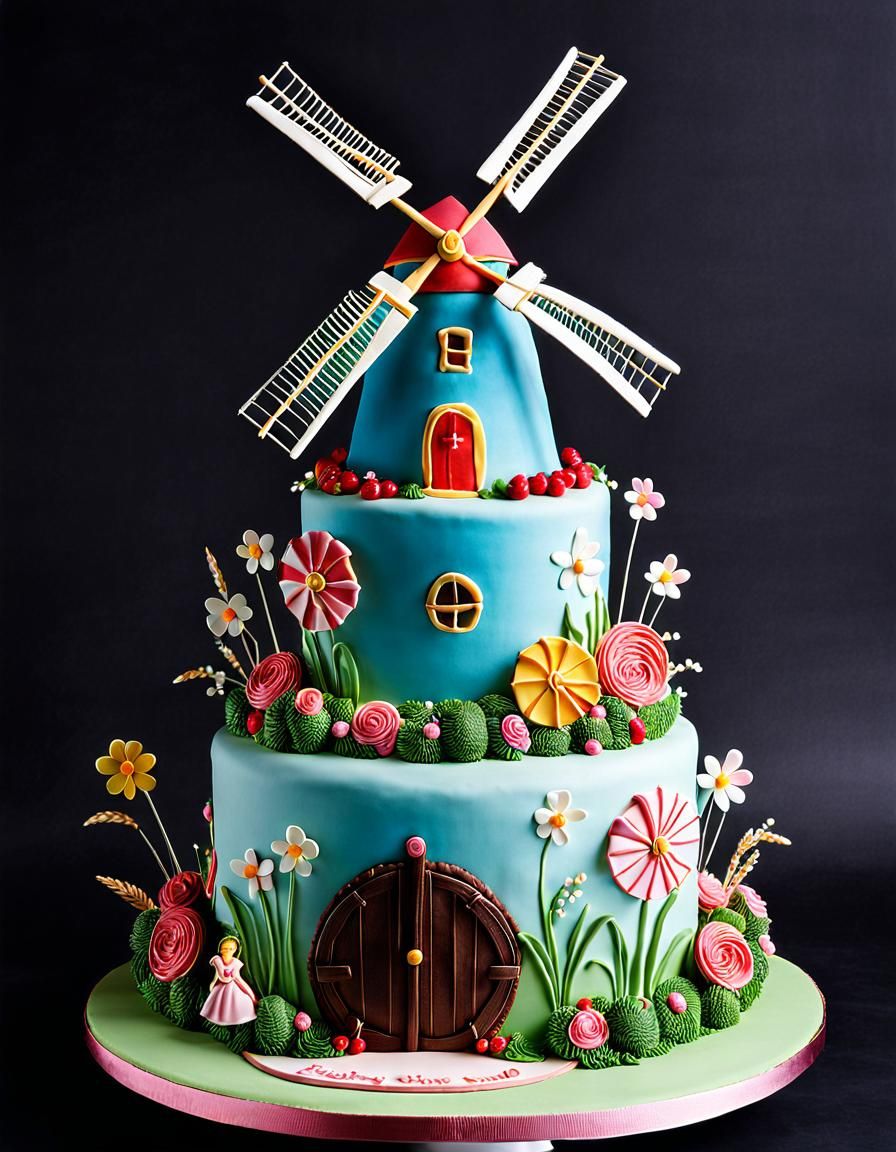 Windmill cake - AI Generated Artwork - NightCafe Creator