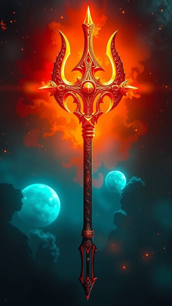 Ethereal Trident of Warhammer 40K - AI Art