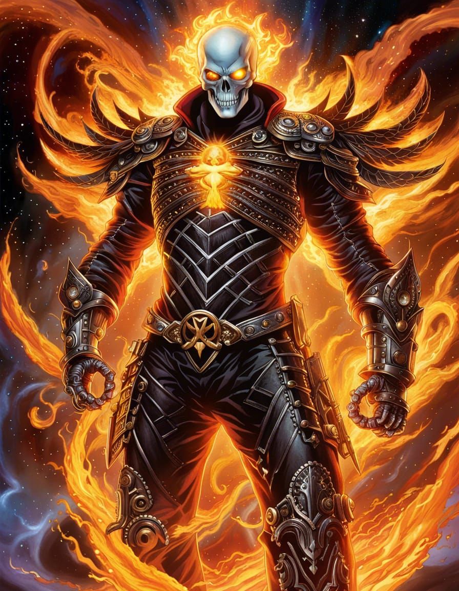 Ghost Rider, in his cosmic angelic form. - AI Generated Artwork ...