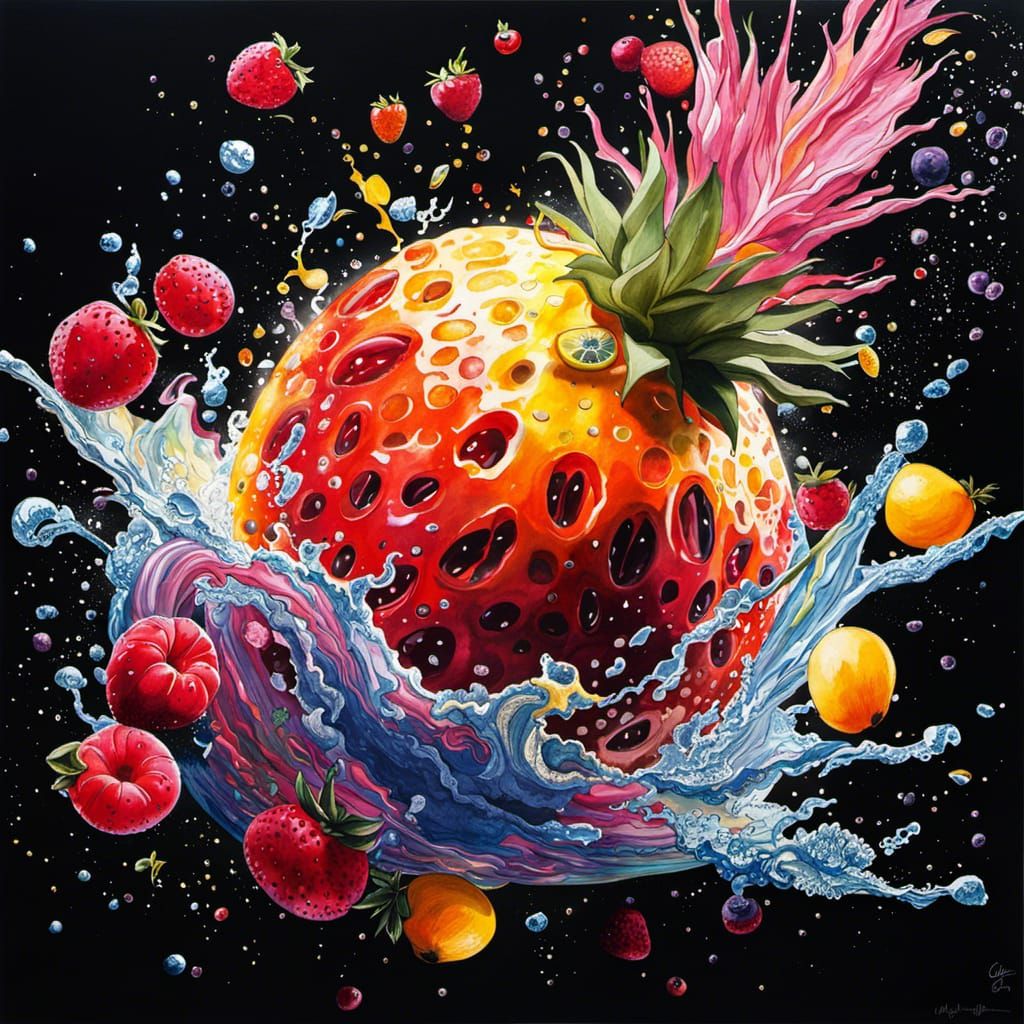 Exploding Fruit by Gallagher III - AI Generated Artwork - NightCafe Creator