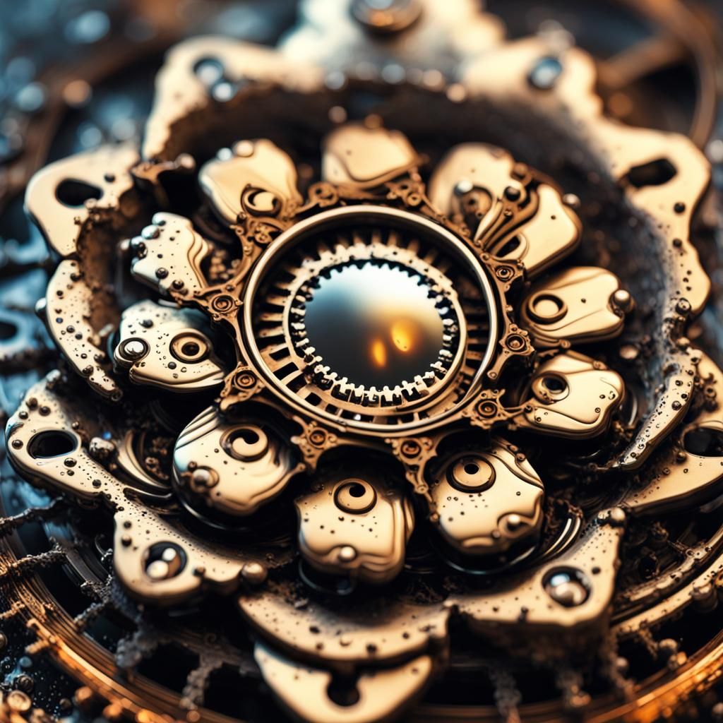 Clockwork Flower - AI Generated Artwork - NightCafe Creator
