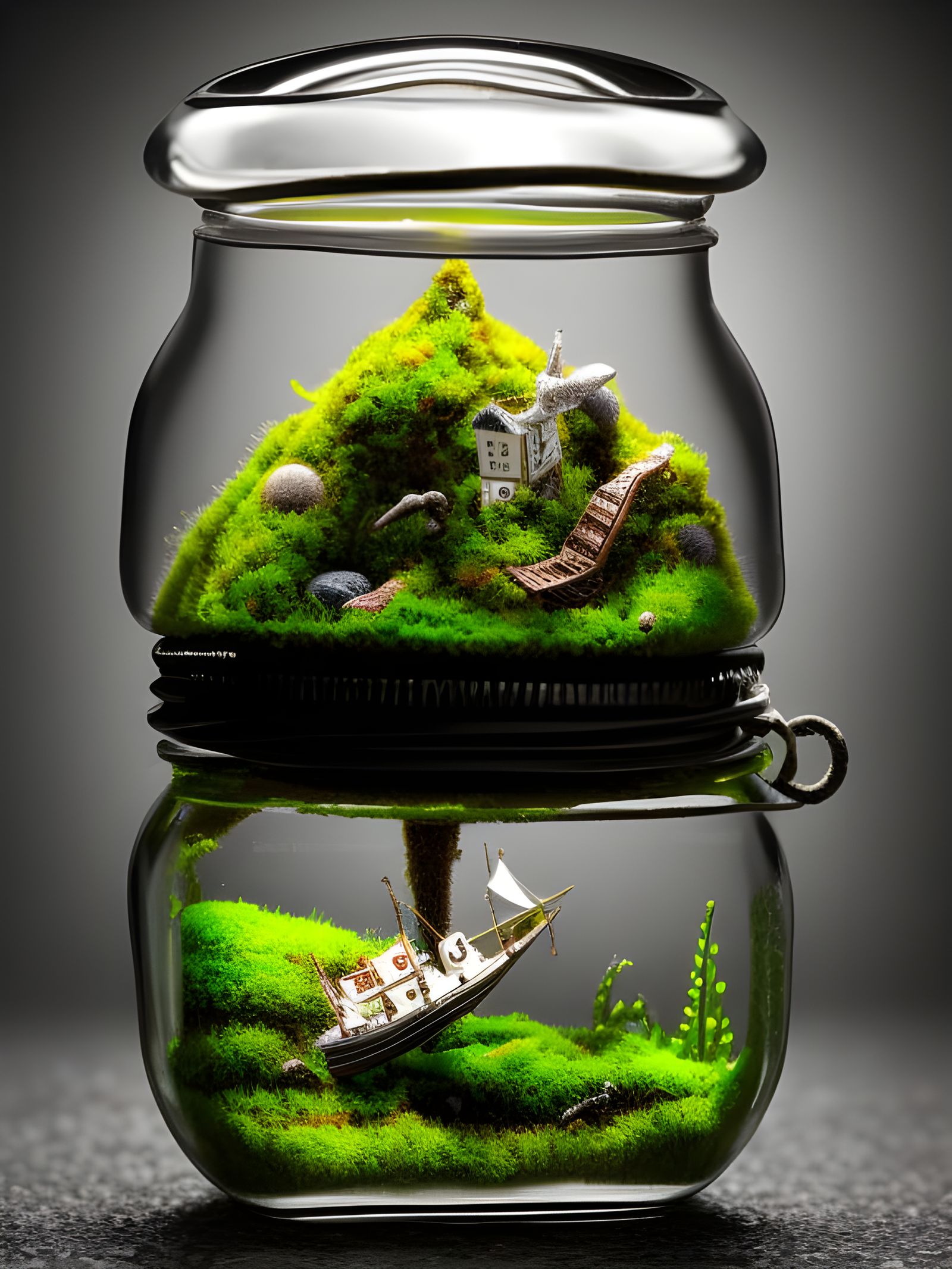 Things inside bottle - AI Generated Artwork - NightCafe Creator