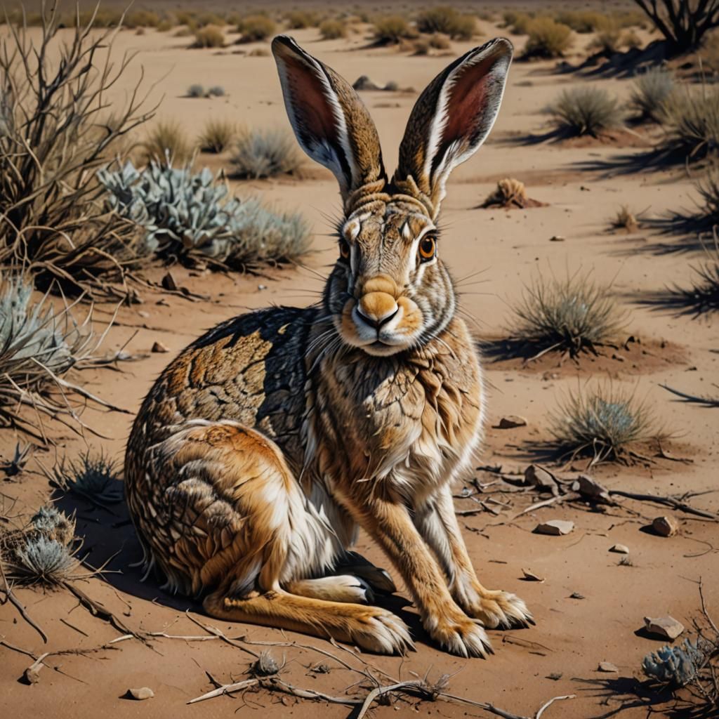 Desert Jackrabbit - AI Generated Artwork - NightCafe Creator