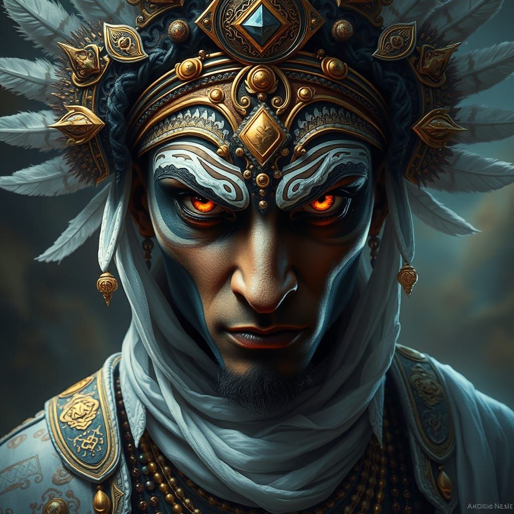 Senhor Pilintra, brazilian Exu amber eyes white attires