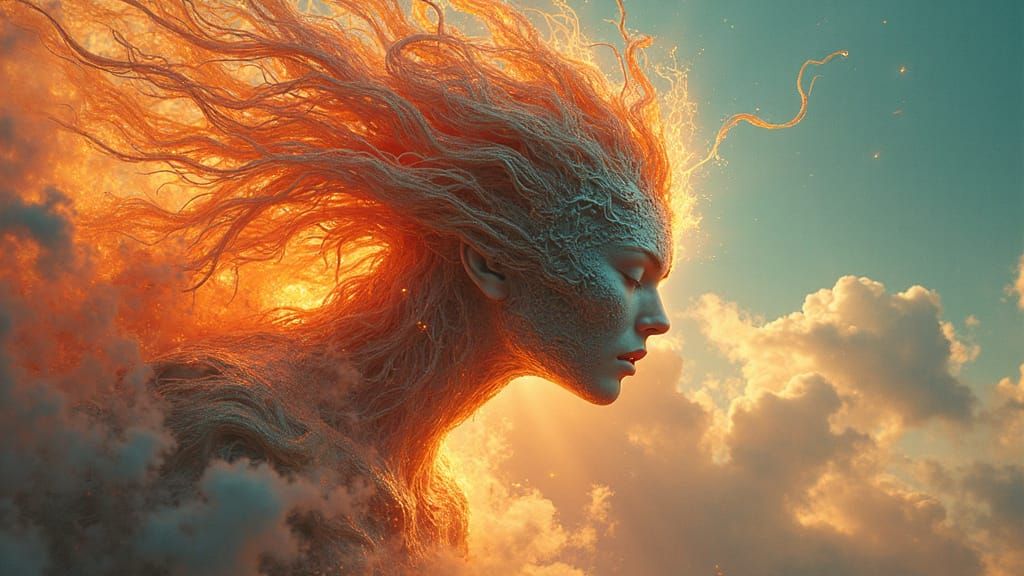 Cinematic Elemental Being Portrait in Radiant, Bio... - AI Art